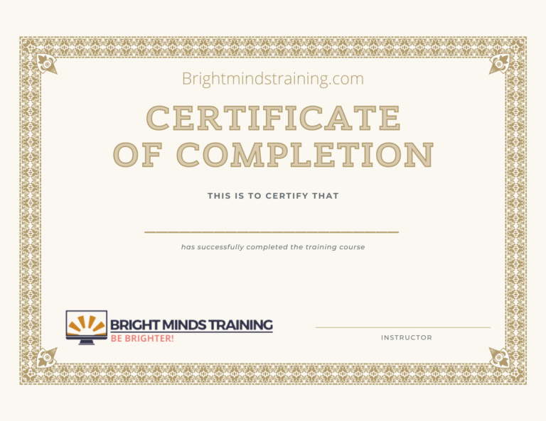 Certificate 2021 V1 - Bright Minds Training